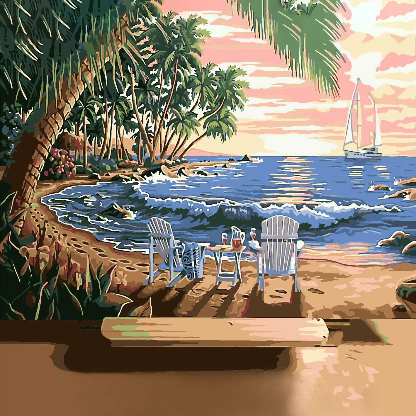 Easy Beach Landscape Drawing
