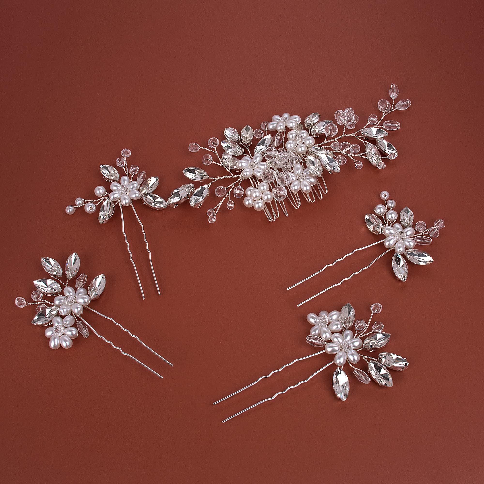 Amazon.com : Beusoulover Wedding Hair Accessories Set for Women and ...