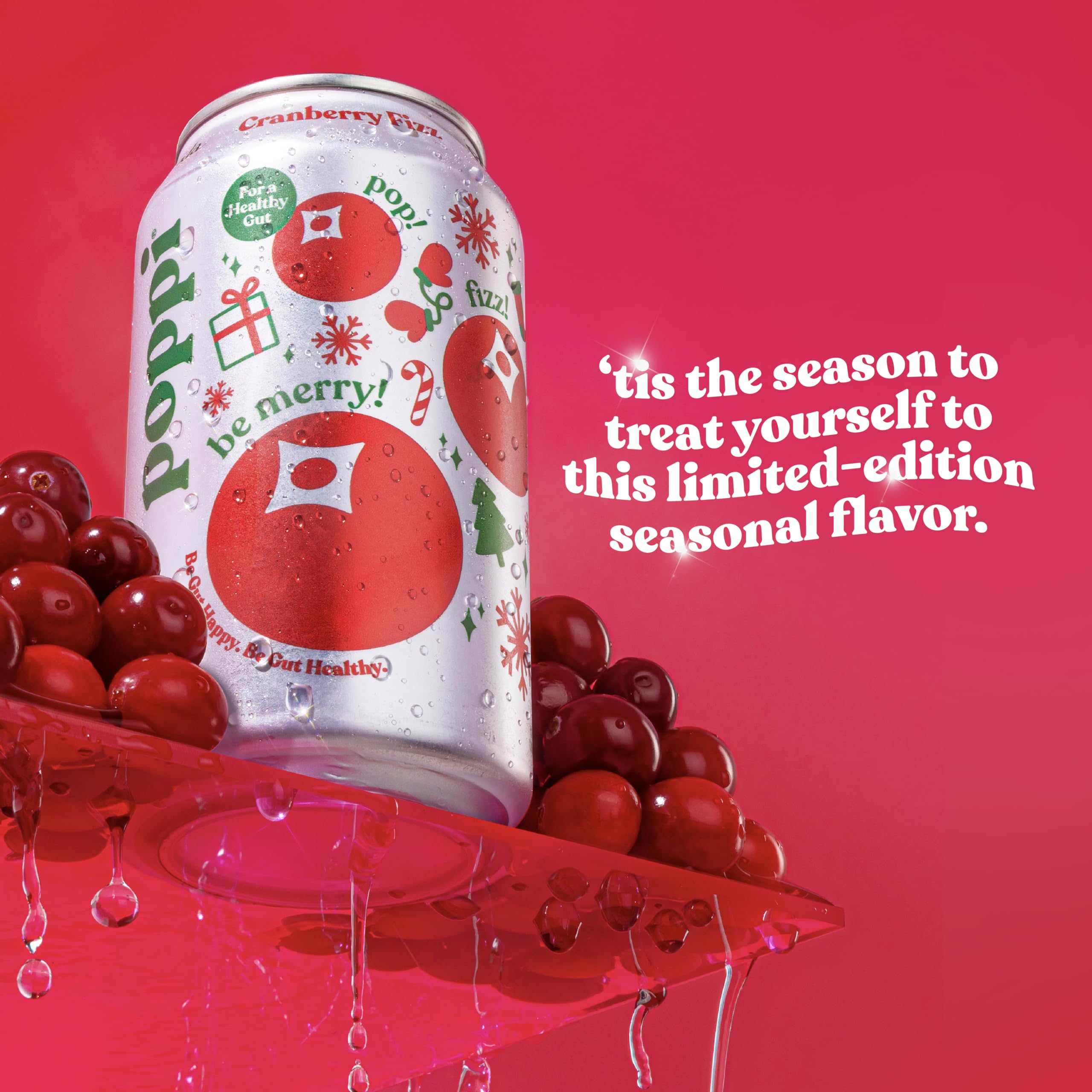 Snapklik.com : POPPI Sparkling Prebiotic Cranberry Fizz Soda w/Gut ...