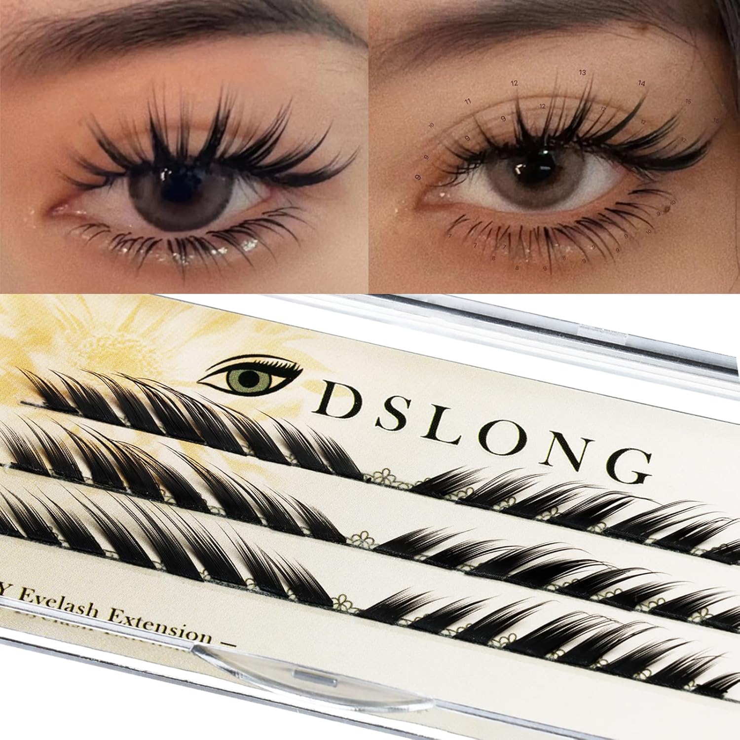 Amazon.com: DSLONG Fox Eyelashes Individual Lash Clusters, 48 Clusters ...