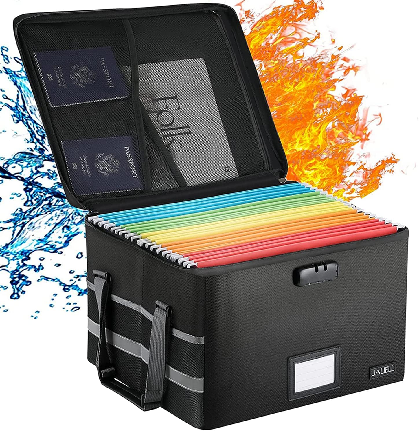 Amazon.com: Fireproof Document Box with Lock: Waterproof File Organizer ...