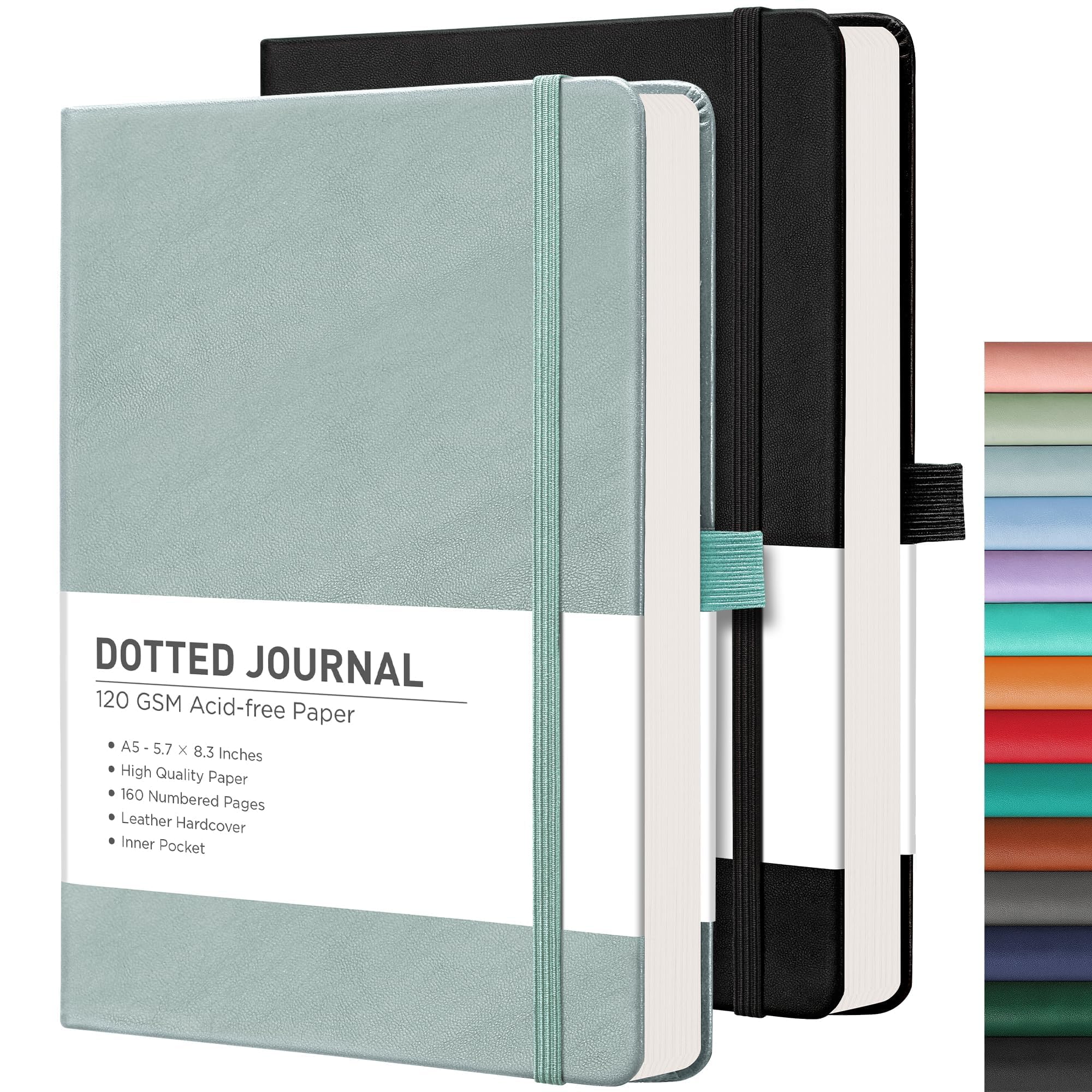 Amazon.com : RETTACY Bullet Dotted Journal, 2-Pack, A5 Dotted Notebook ...