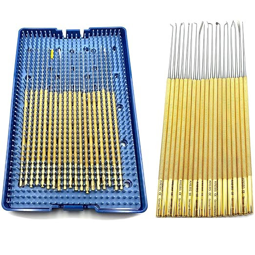 Amazon.com: Rhoton Micro Dissector Kit Straight Set w/Rack (19 pcs ...