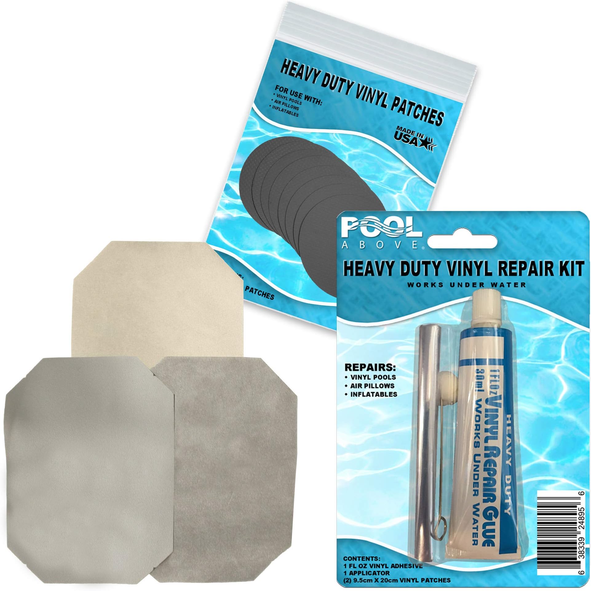 Amazon.com : Pool Above Vinyl Repair Patch Kit with Glue | Works Under ...
