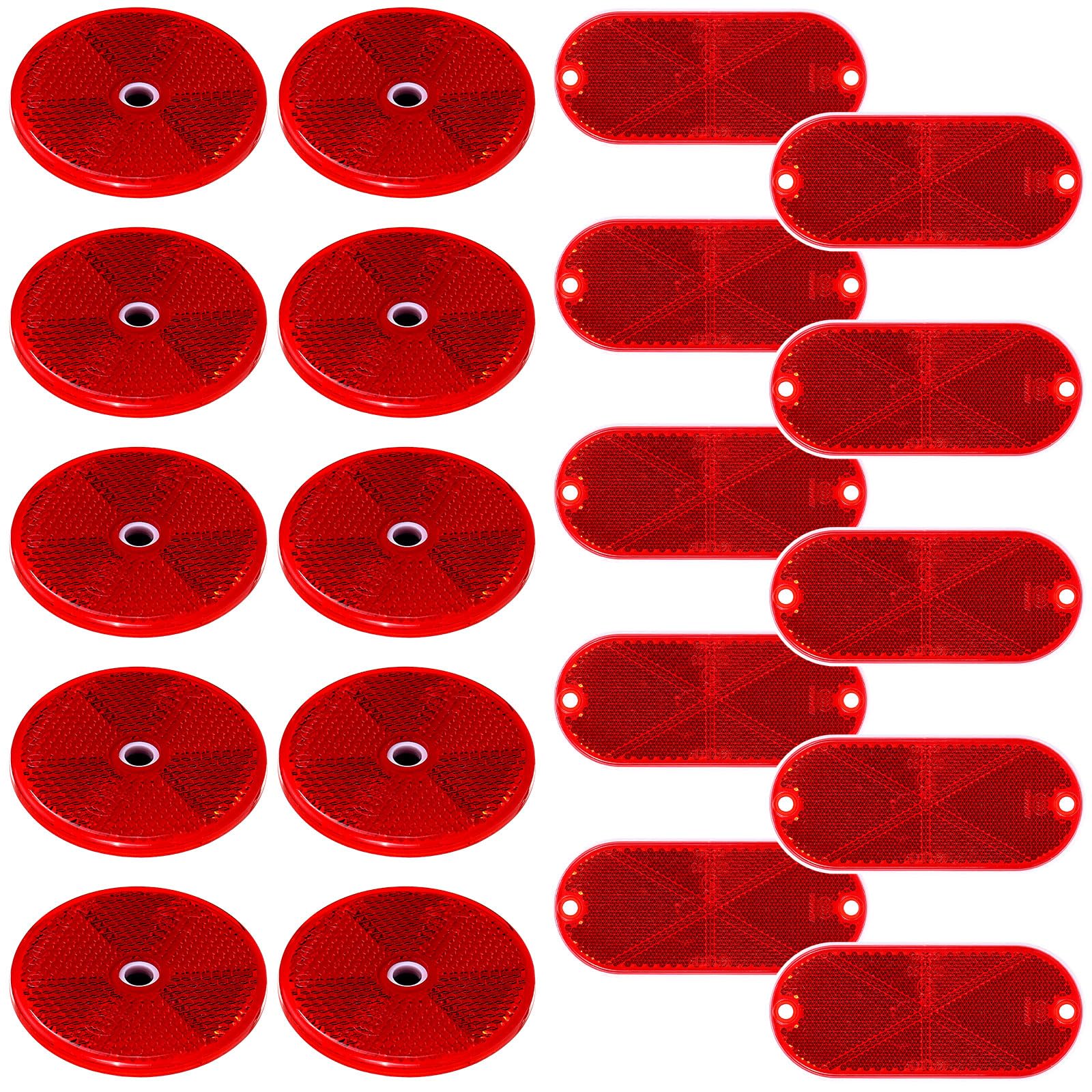 Amazon.com: Kingdder 20 Pcs Front Reflector Round Trailer Reflectors ...