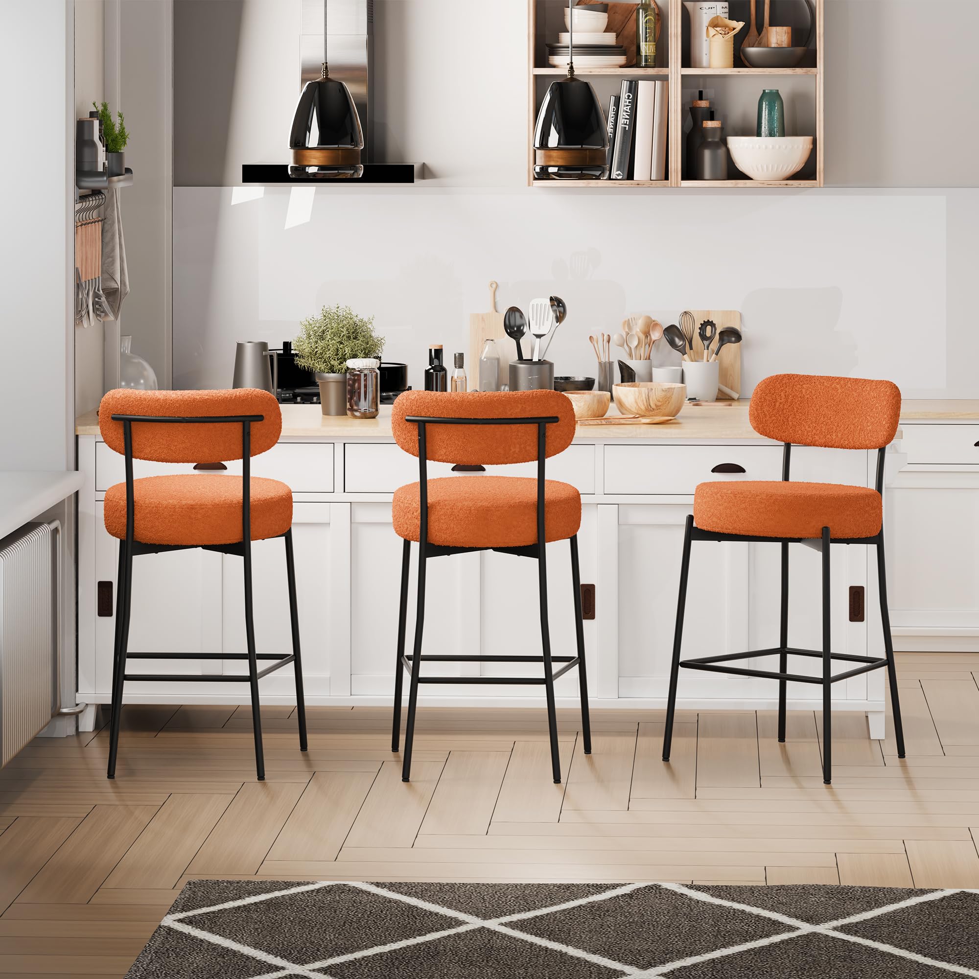 Amazon.com: DYHOME Bar Stools Set of 3, 27 Inches Counter Height ...