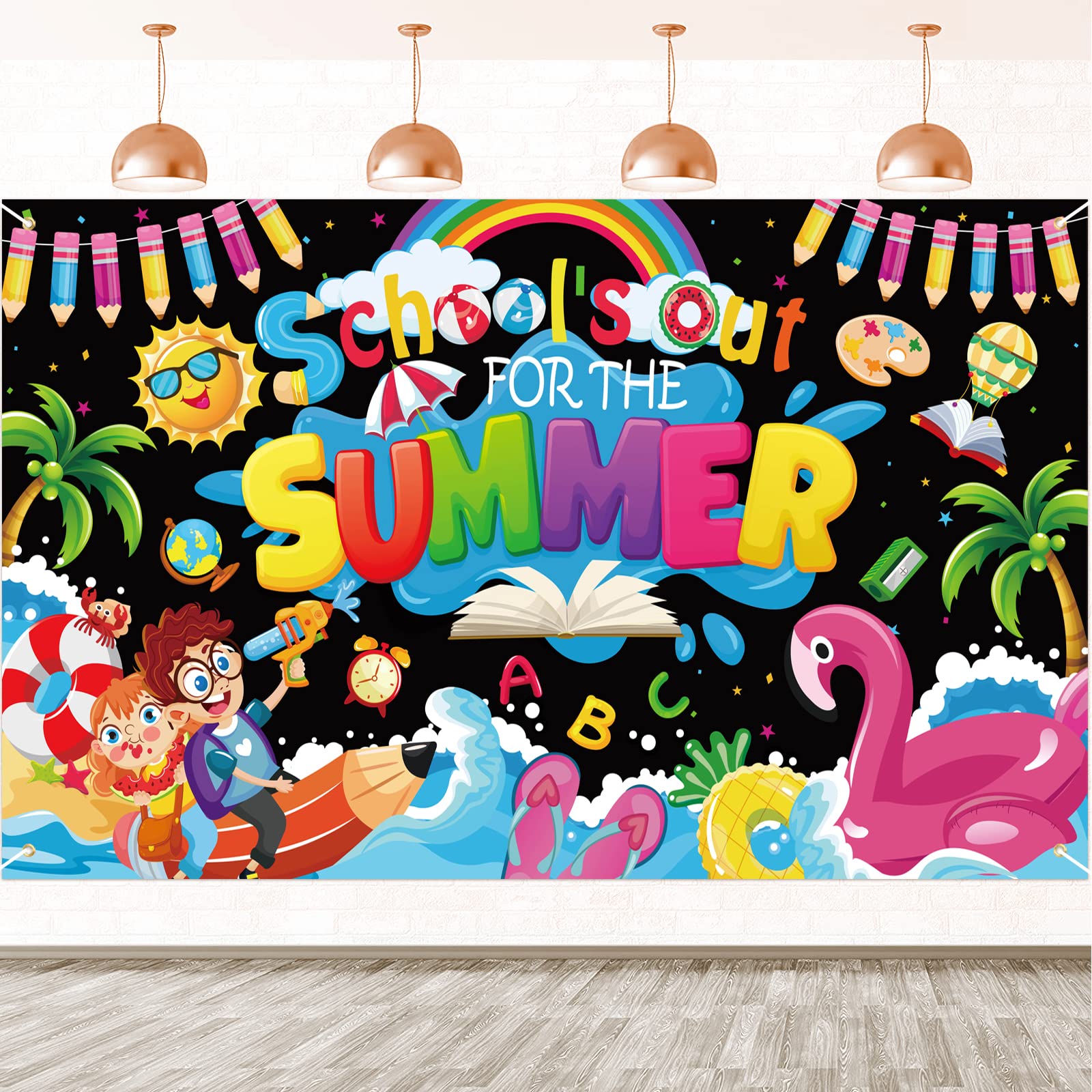 Amazon.com: HOWAF School’s Out for The Summer Banner, Large Fabric End ...