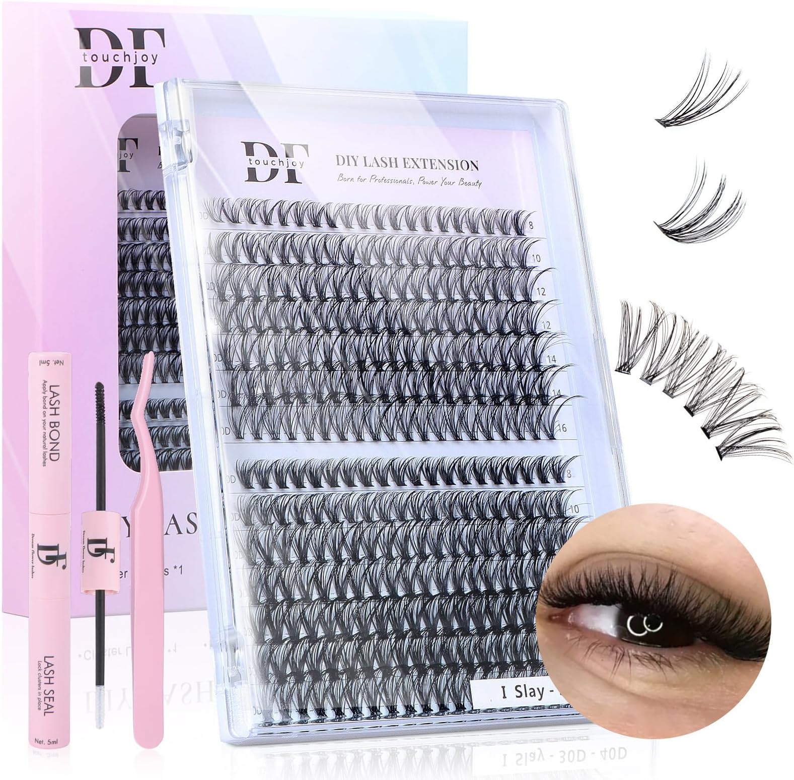 Amazon.com: Cofier 280Pcs Eyelash Cluster Kit Natural, Eyelash ...