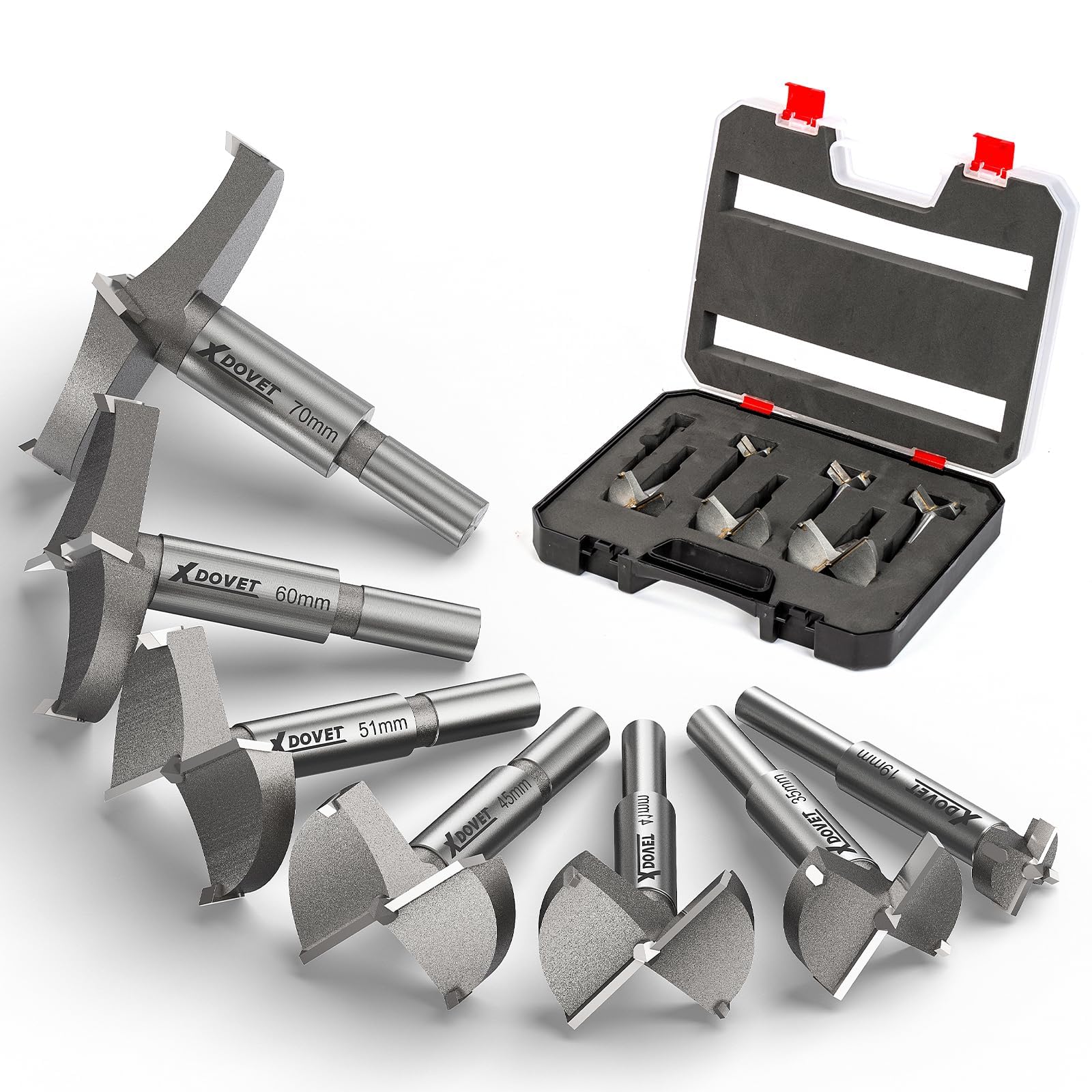 XDOVET Forstner Bit Set, 7 Piece Forstner Drill Bits Set with Storage ...