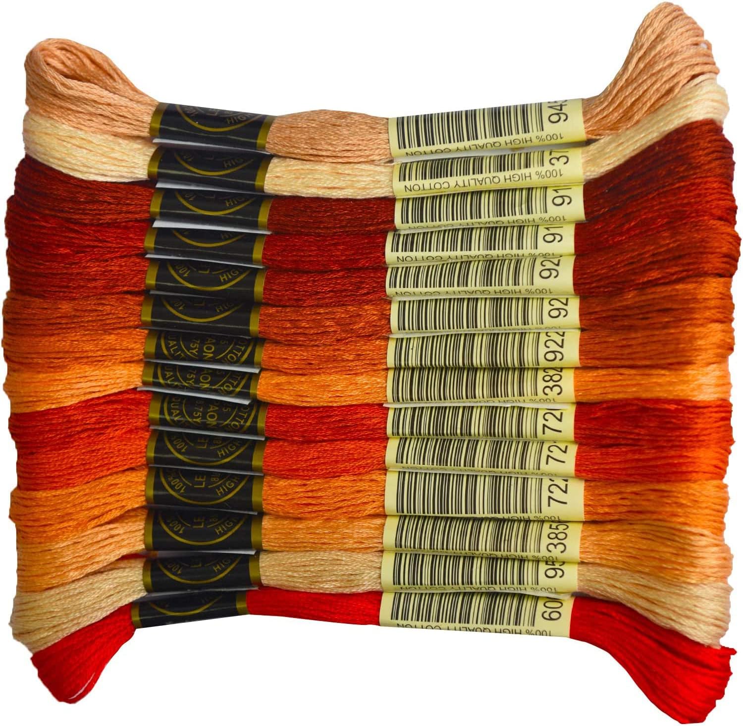 Amazon.com: Orange-red Gradient Color Embroidery Floss - Cross Stitch ...