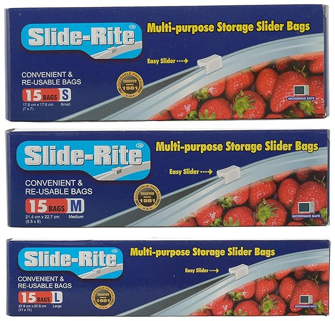 Slide-Rite Plastic Multi-Purpose Storage Slider Bag, 250, 500 GM, 1kg ...
