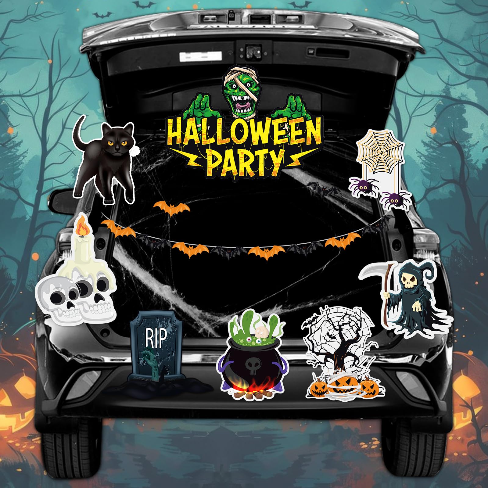Amazon.com: GXGGUS Halloween Trunk or Treat Car Decoration Kits, 19 ...