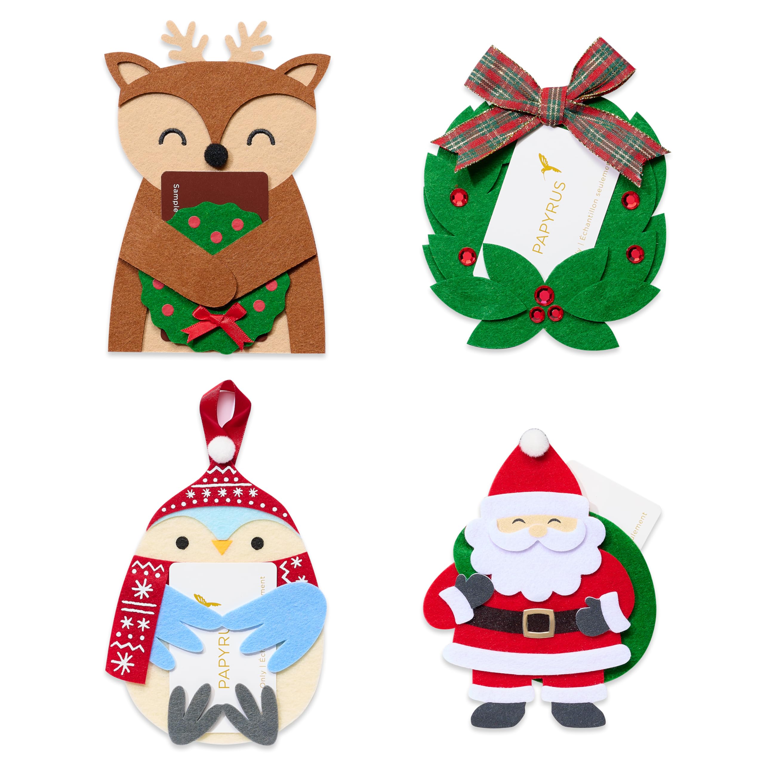 Amazon.com: Papyrus Christmas Gift Card Holders, Santa, Reindeer ...