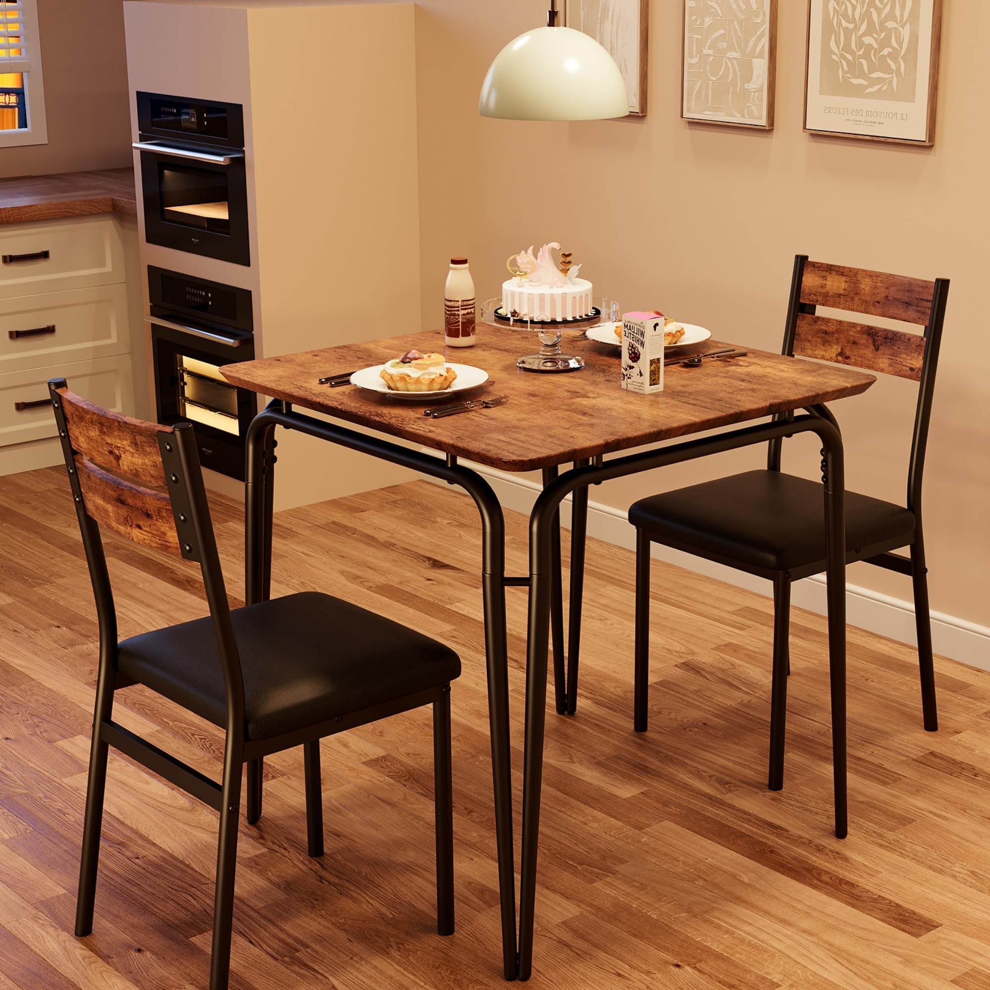 Amazon.com - Dining Table for 2, Small Table and Chairs Set of 2 ...