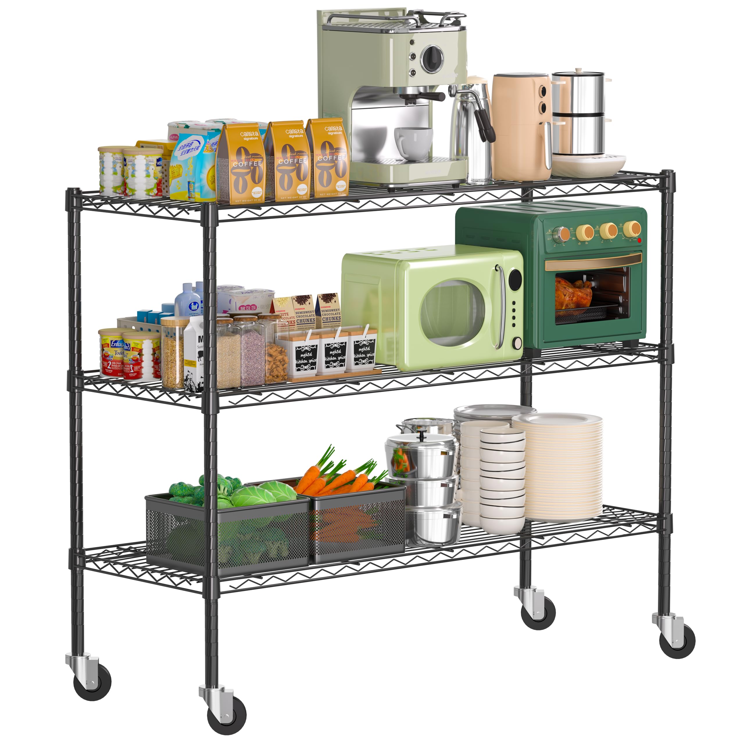 Amazon.com: KKN 3-Tier Storage Shelves - Heavy Duty Wire Storage Rack ...