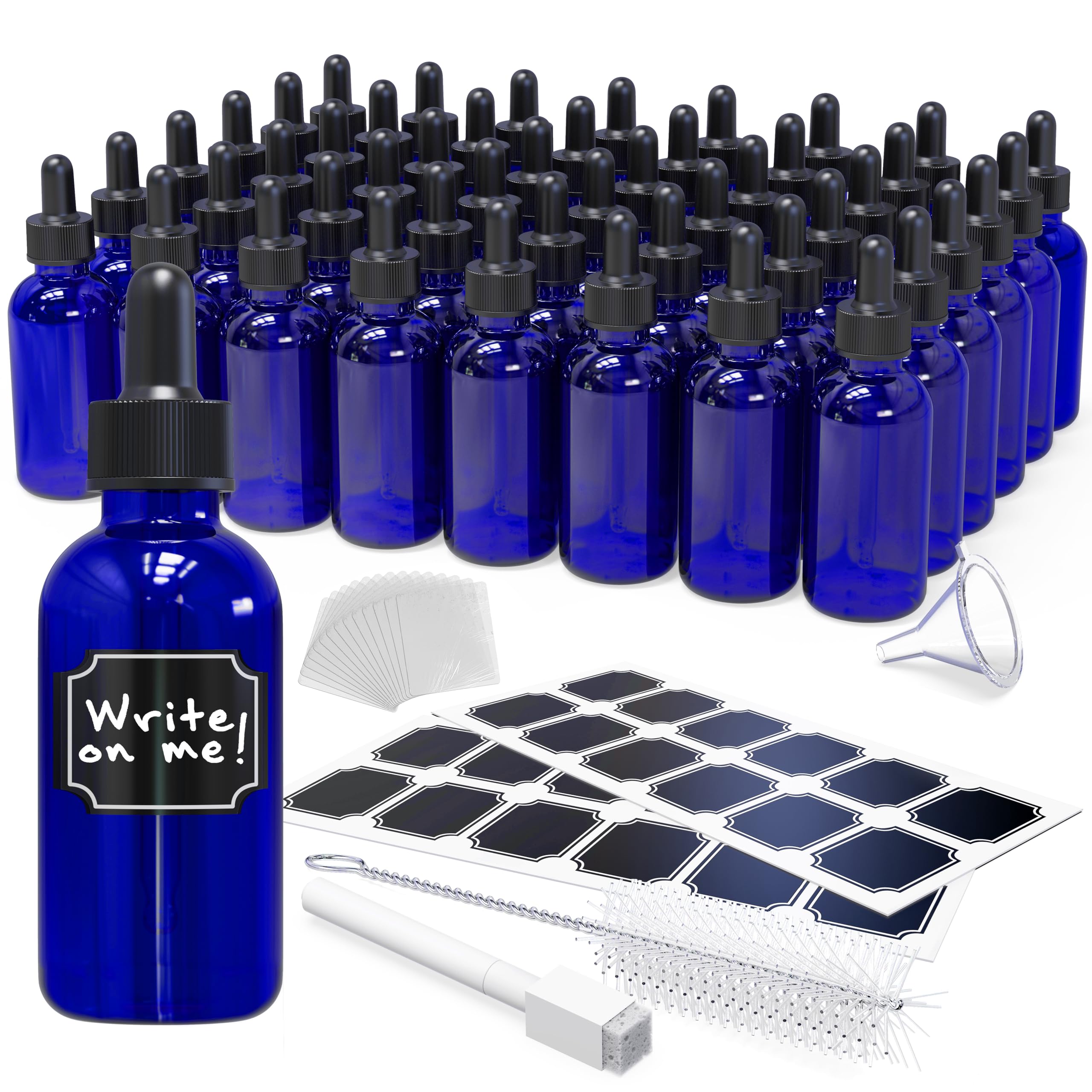 Snapklik.com : Nevlers Cobalt Blue Glass Dropper Bottle 2oz 48 Pack ...