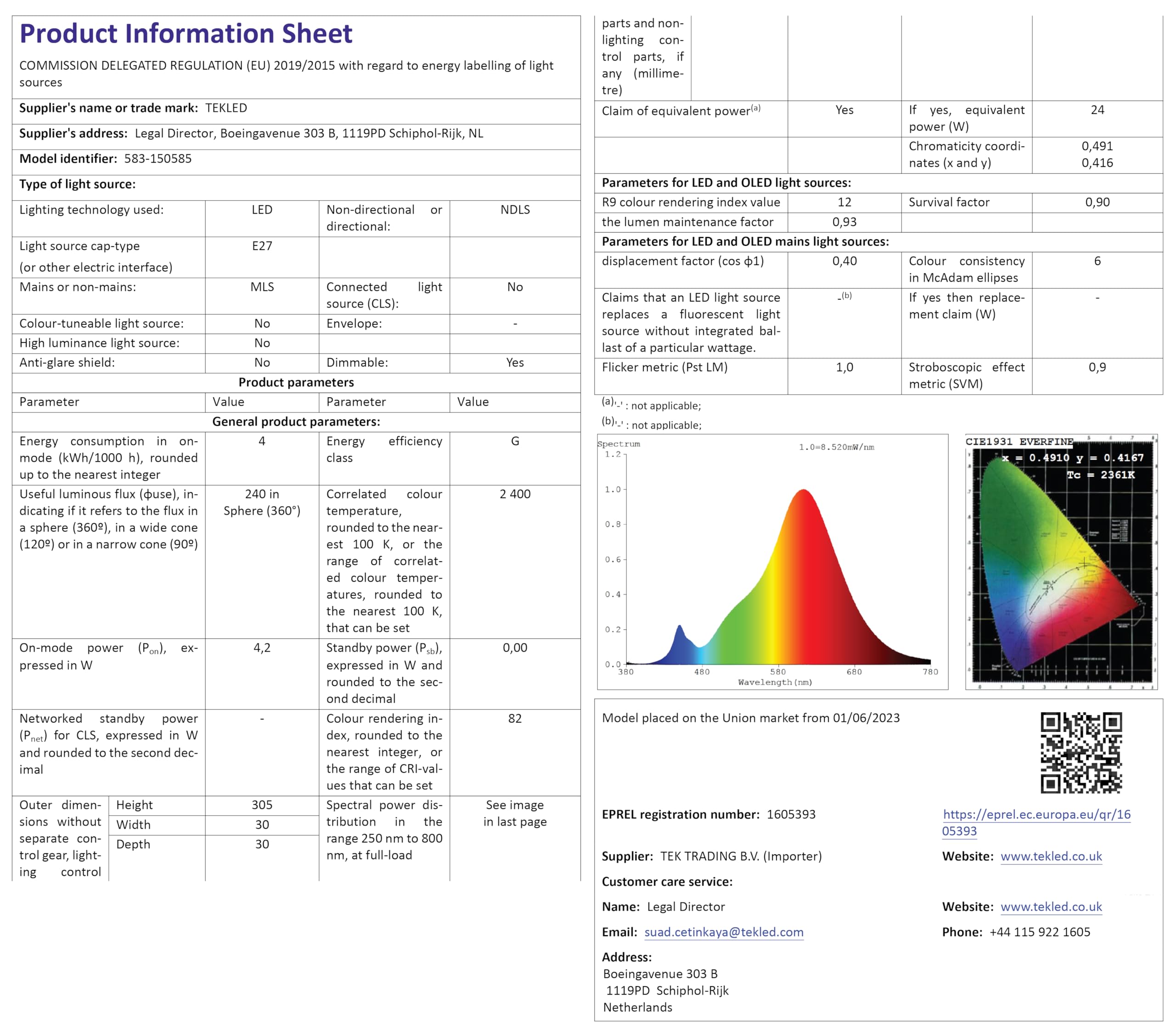 6 Edison Vintage Tube Lamp E27 4W T30 225 Test Tube Flute Incandescent ...