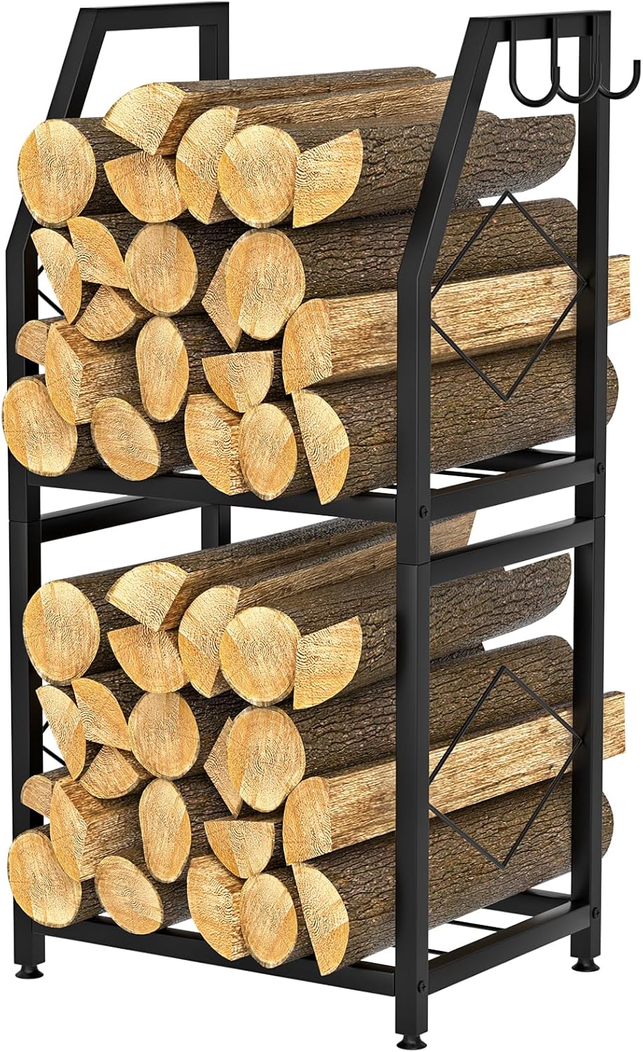 Amazon.com : VyGrow Firewood Rack for Indoor, 2-Tier Firewood Holder ...