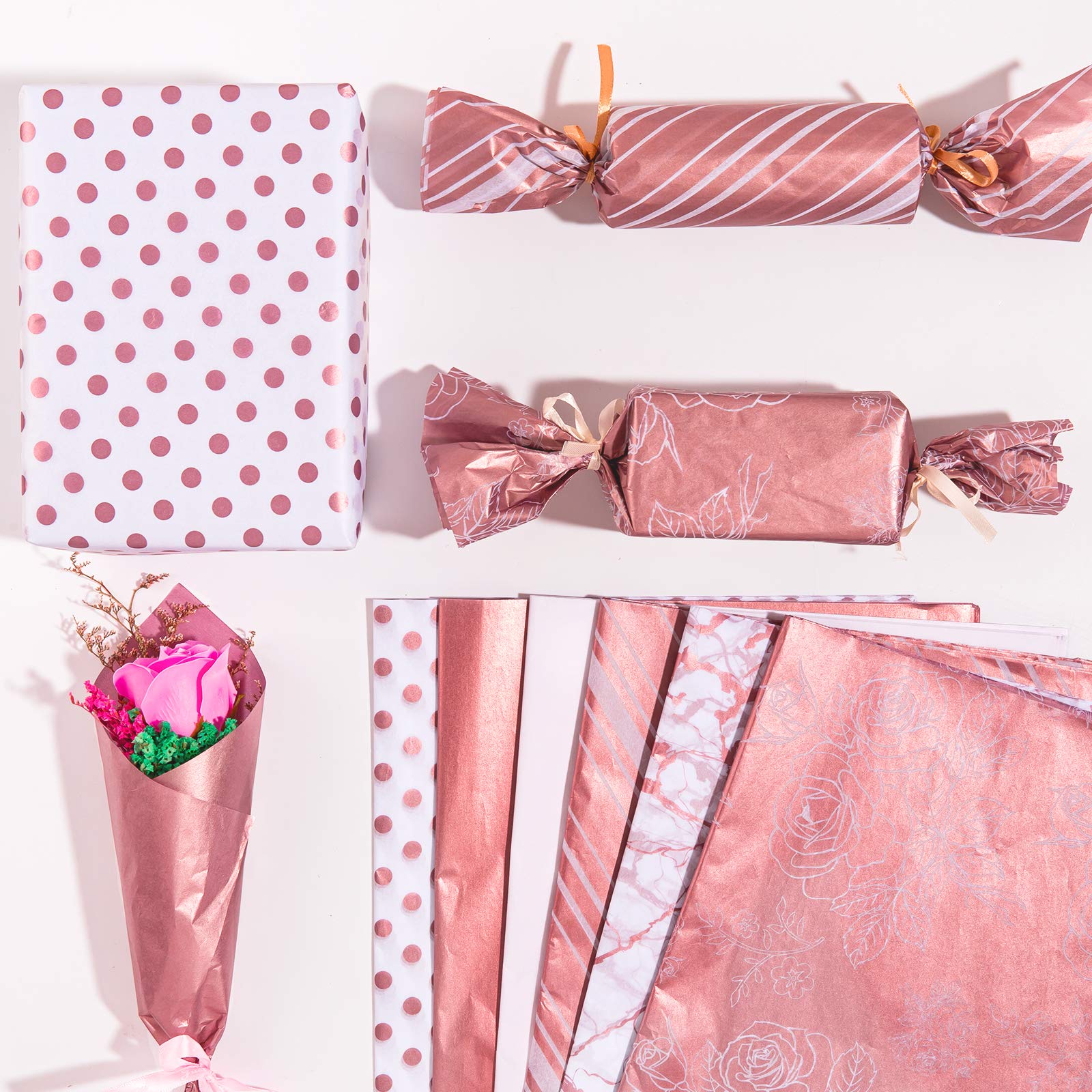 Hot Pink Tissue Paper Bulk 60-Pack Rose Gold Tissue Paper - 13.8x19.7 ...