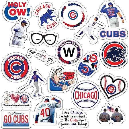 Amazon.com: 35pcs Cubs Stickers Chicago Baseball Team Vinyl Funart ...