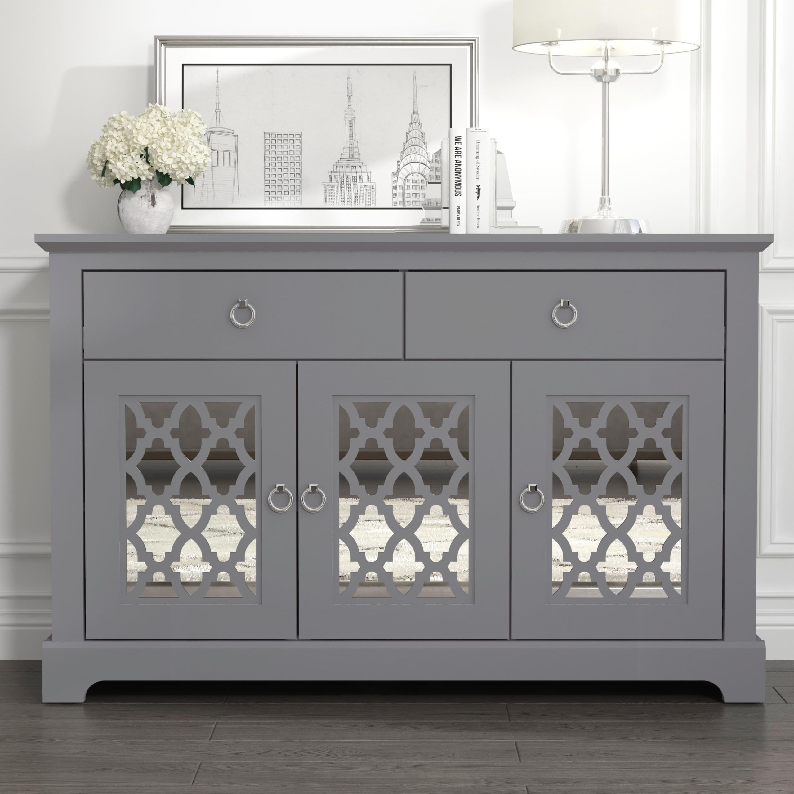 Galano Novara 3 Door 2 Drawer Sideboard, Storage Cabinet and Organizers ...