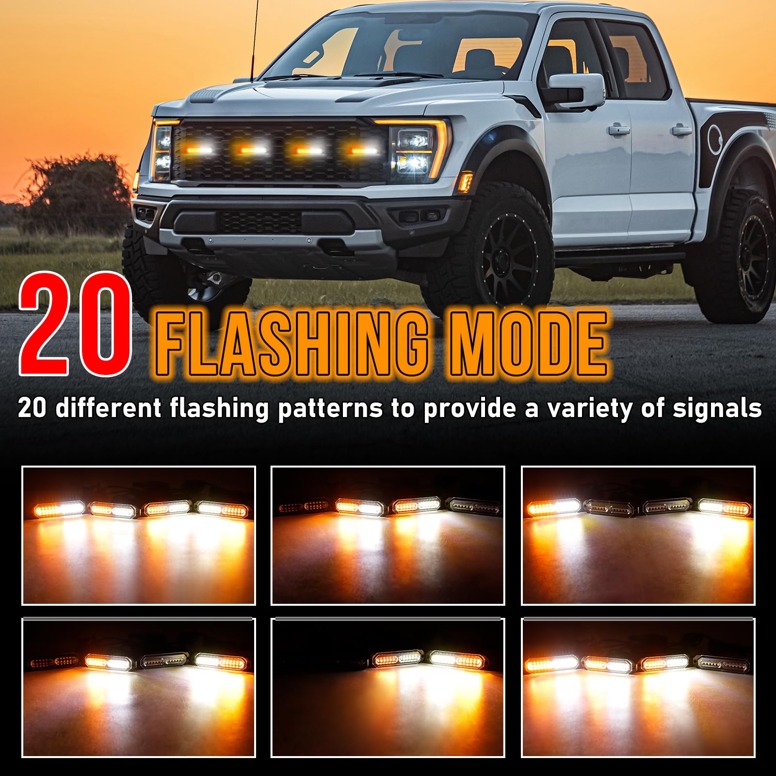 Strobe Lights 8pcs 12LED - Surface Mount Flashing Lights For Trucks ...
