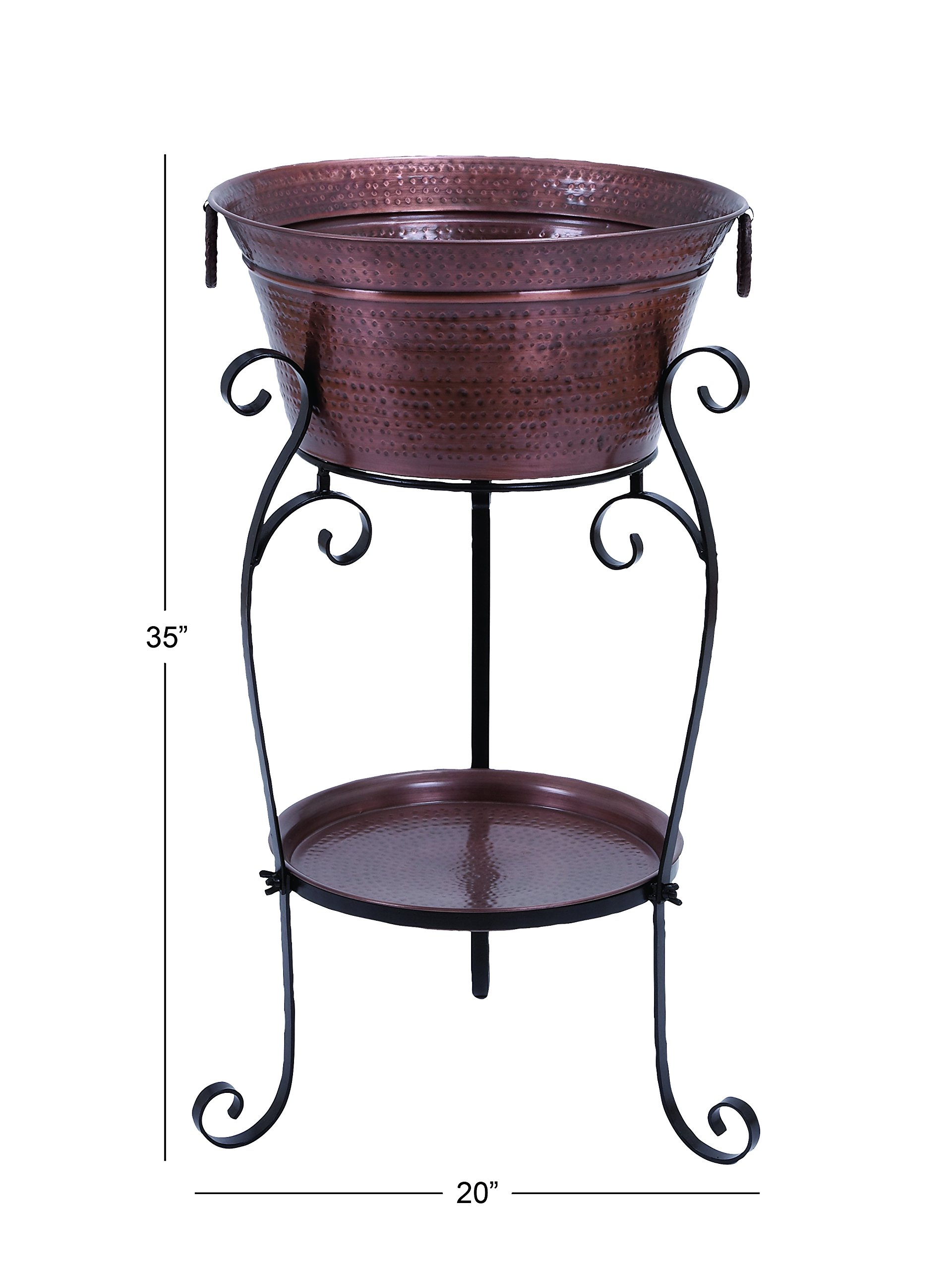 Deco 79 Metal Scroll Ice Bucket, 20" x 20" x 35", Copper