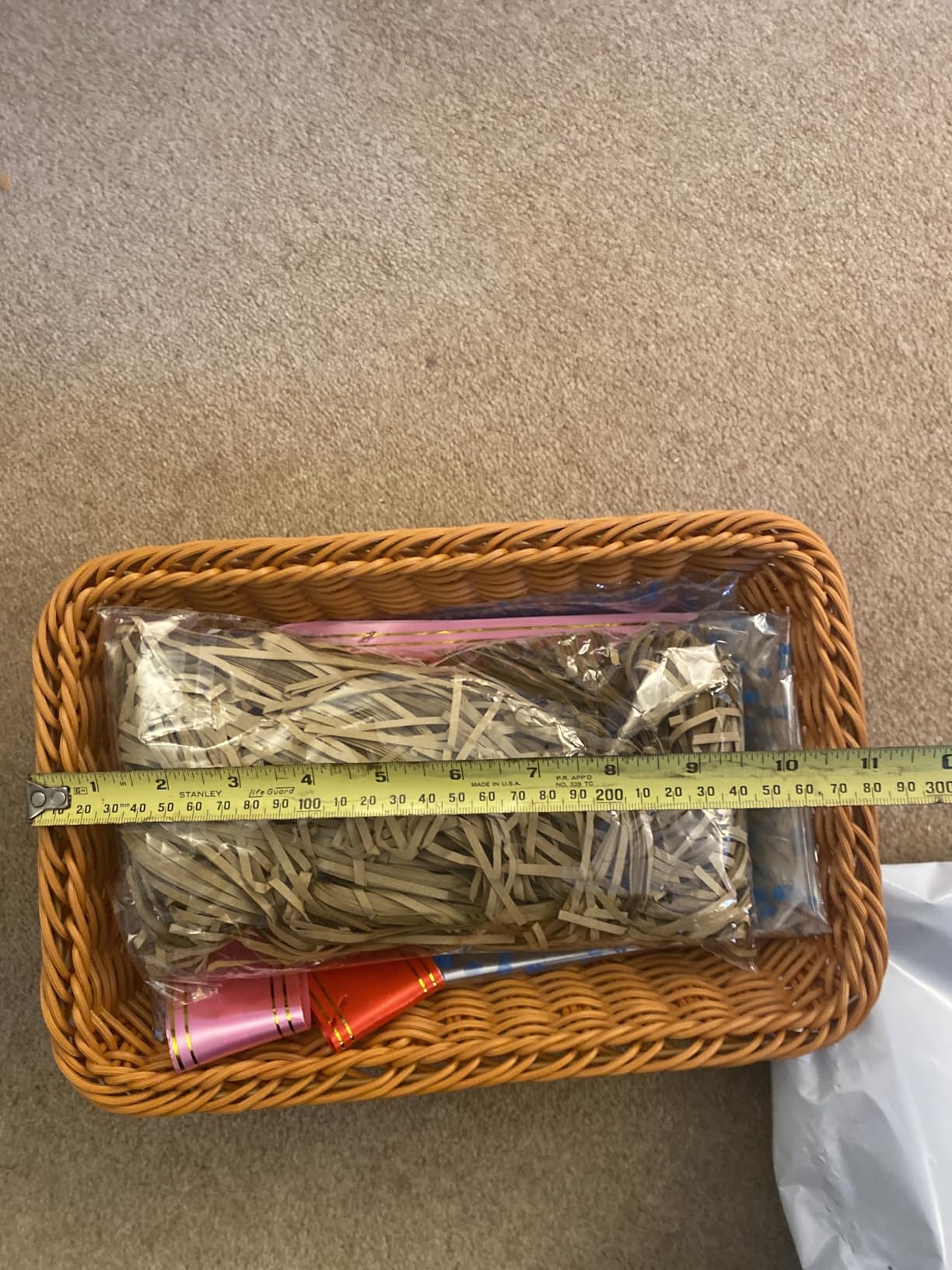 20*30CM Cellophane Gift Basket Kit, with 1x Hamper Basket, 2 x Bows ...