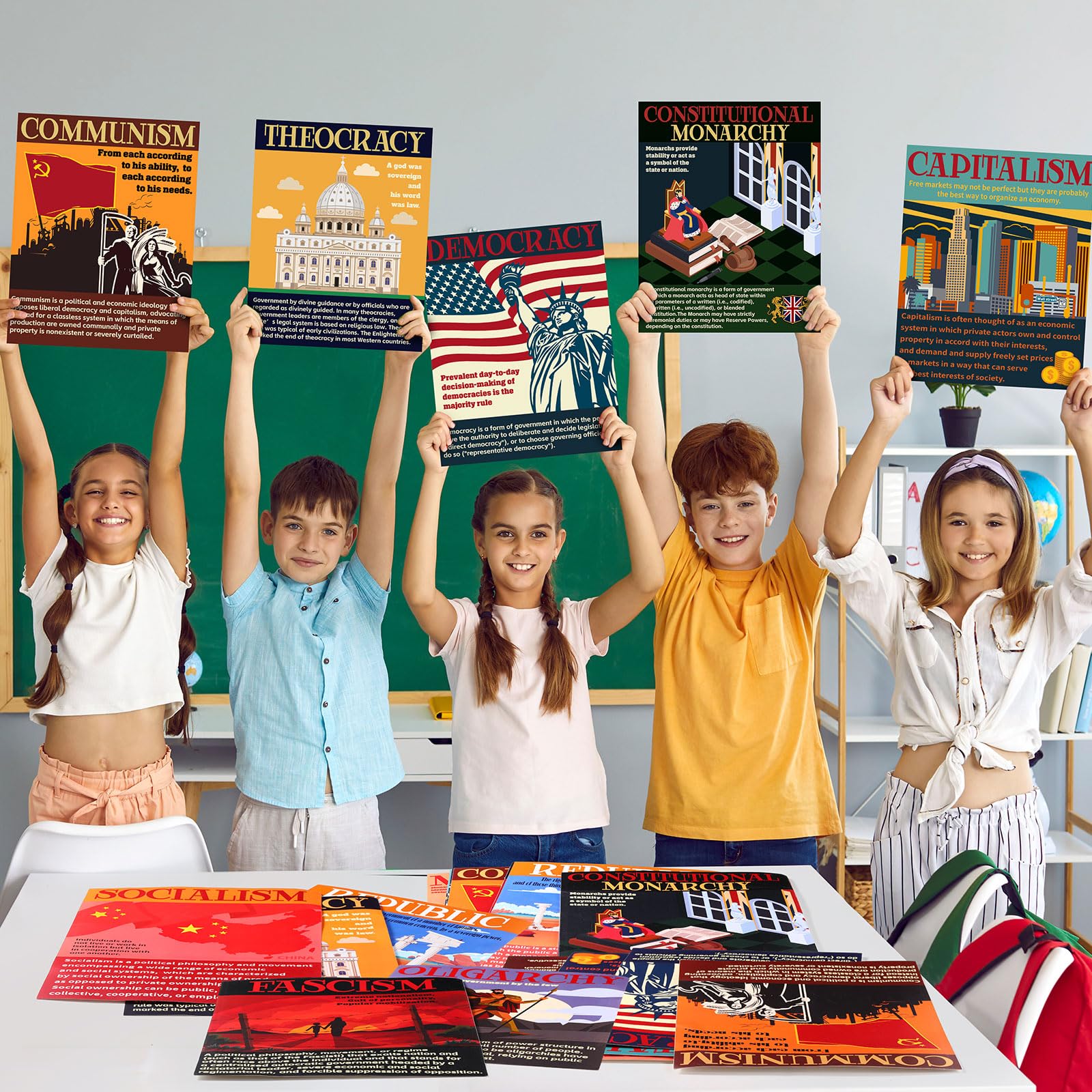 Snapklik.com : Pasimy 12 Pcs Forms Of Government Posters Social Studies ...