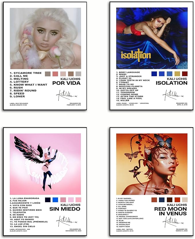 Amazon.com: BETTLUCK Kali Singer Uchis Poster (4 Pcs 8 * 10 Inch) Album ...