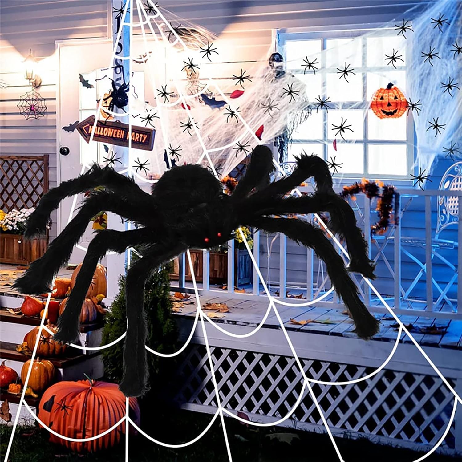 DIDUDE Ragnatela Halloween Decorazione,7*5.5m Ragnatela Bianca ...