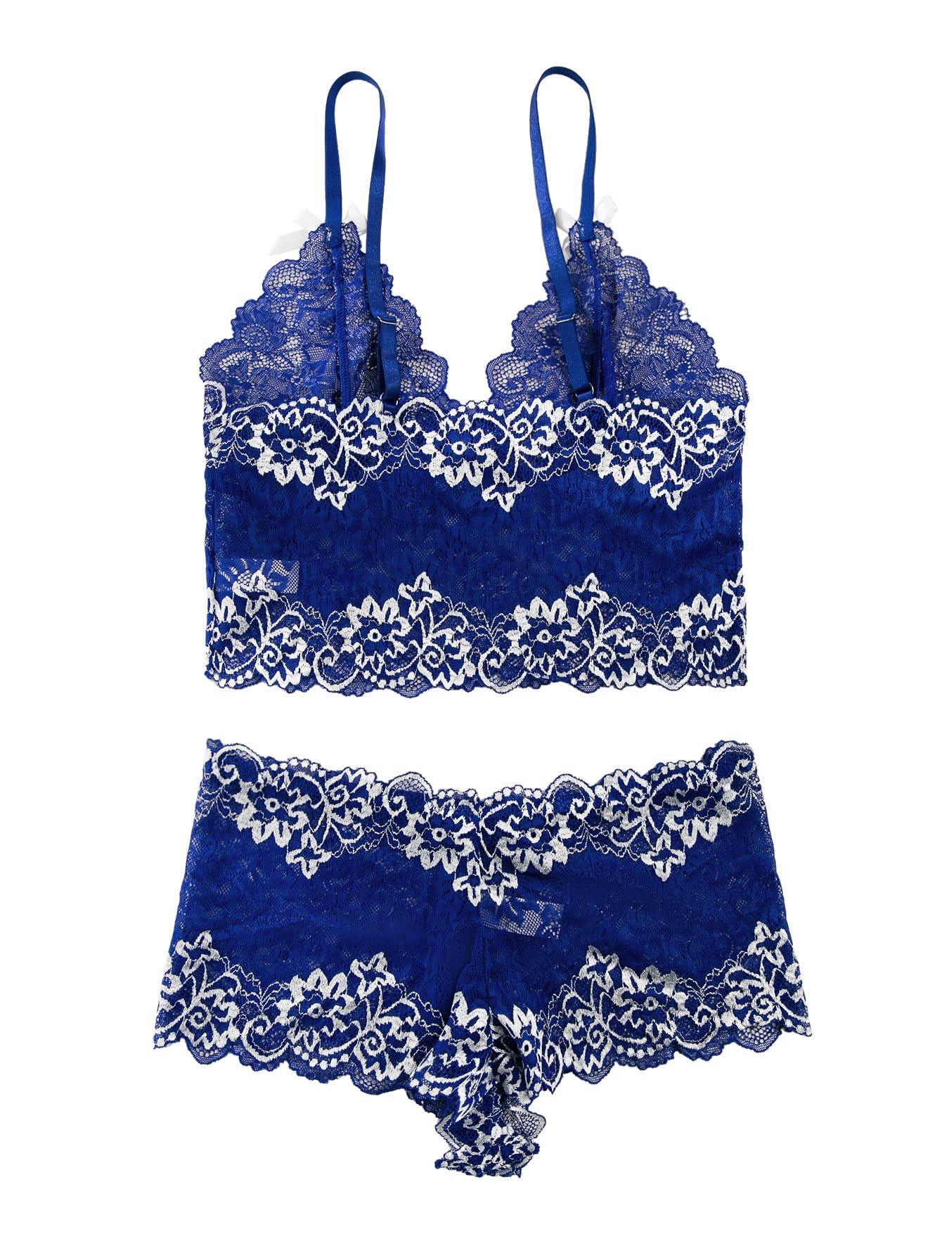 Snapklik.com : Sexy Lace Pajamas Lingerie Set High Waist Sheer ...