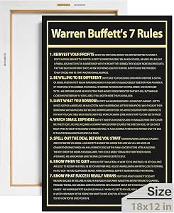 Amazon.com: Motivational Wall Decor - Warren Buffett's 7 Rules ...