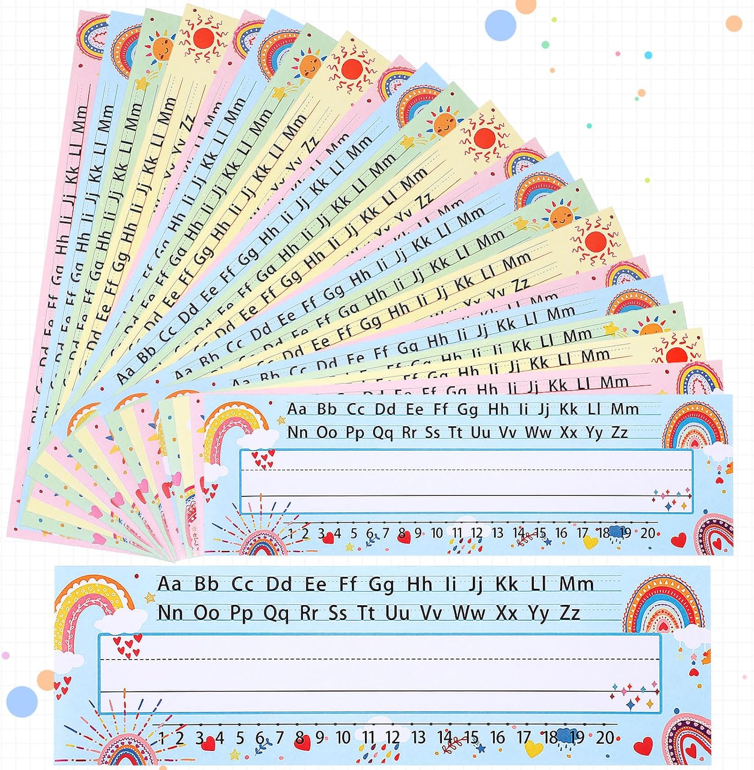 Amazon.com: PerKoop 360 Pcs Rainbow Teacher Name Plate for Desk ...