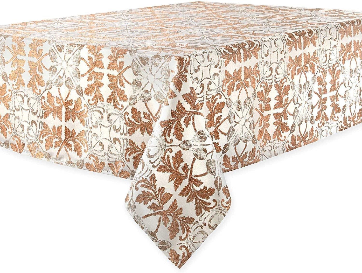Amazon.com: Aeiniwer Waterford Linens Octavia Tablecloth in Copper and ...