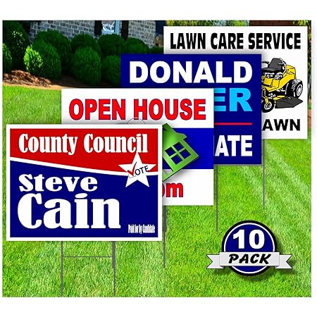 Amazon.com : Custom Yard Signs 18x24 Full Color Double Sided Corrugated ...
