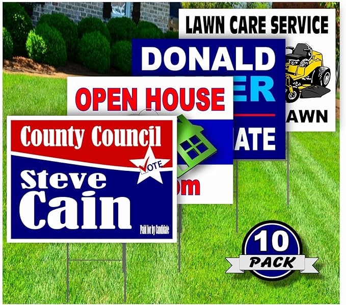 Amazon.com : Custom Yard Signs 18x24 Full Color Double Sided Corrugated ...