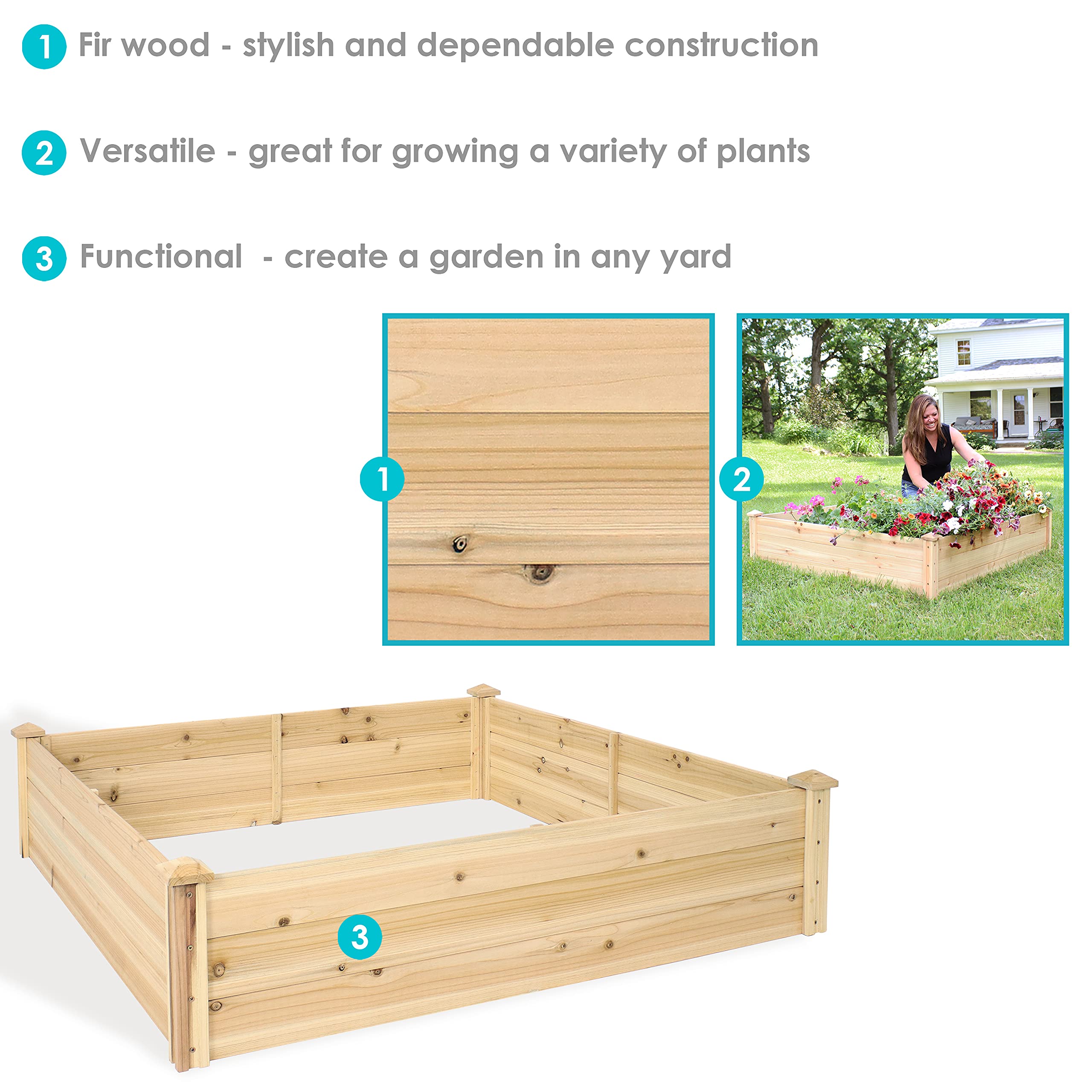 Square Garden Box Planting Chart Vegetable Container Gardening