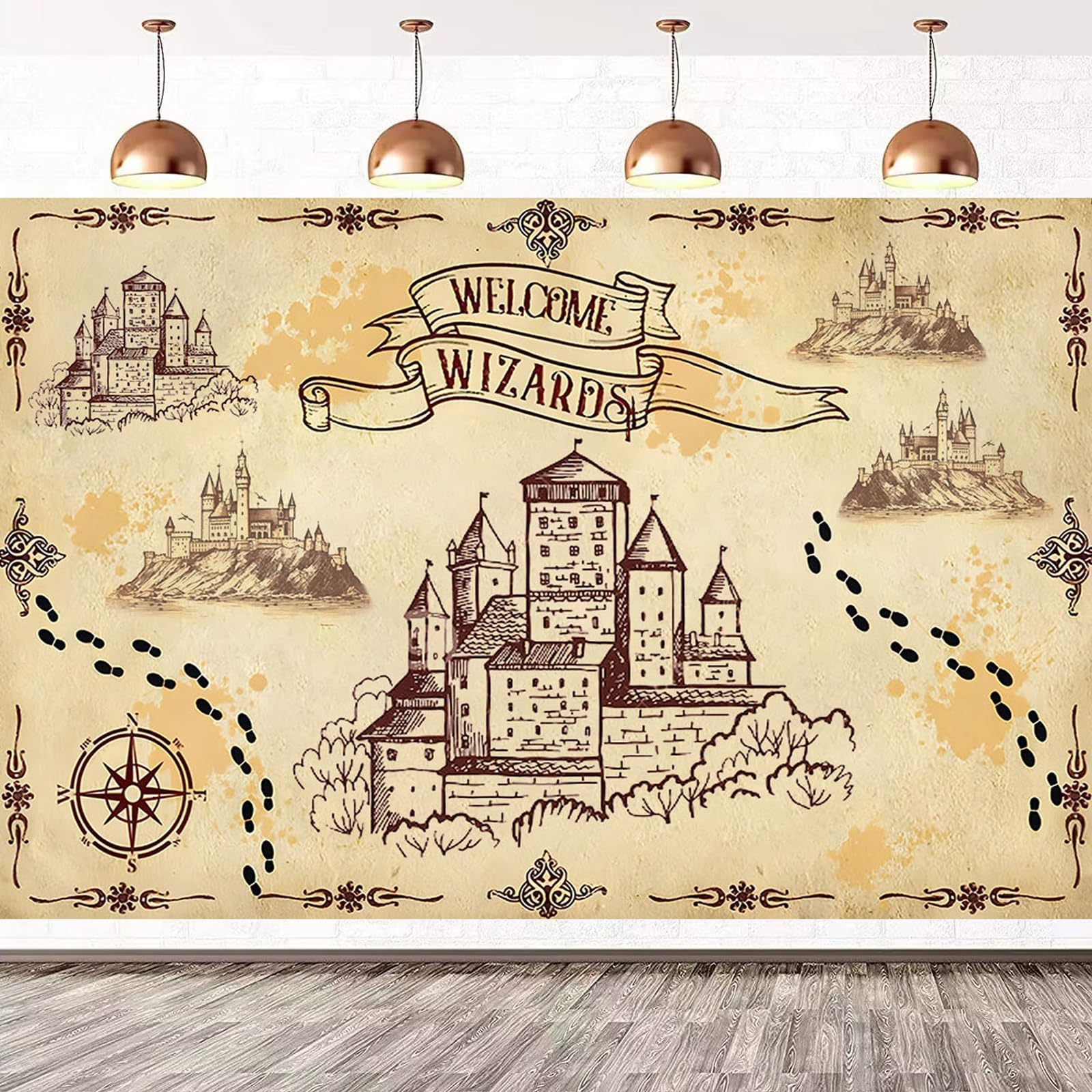 YQWIN Wizard Party Decorations - Magical Castle Backdrop Banner for ...