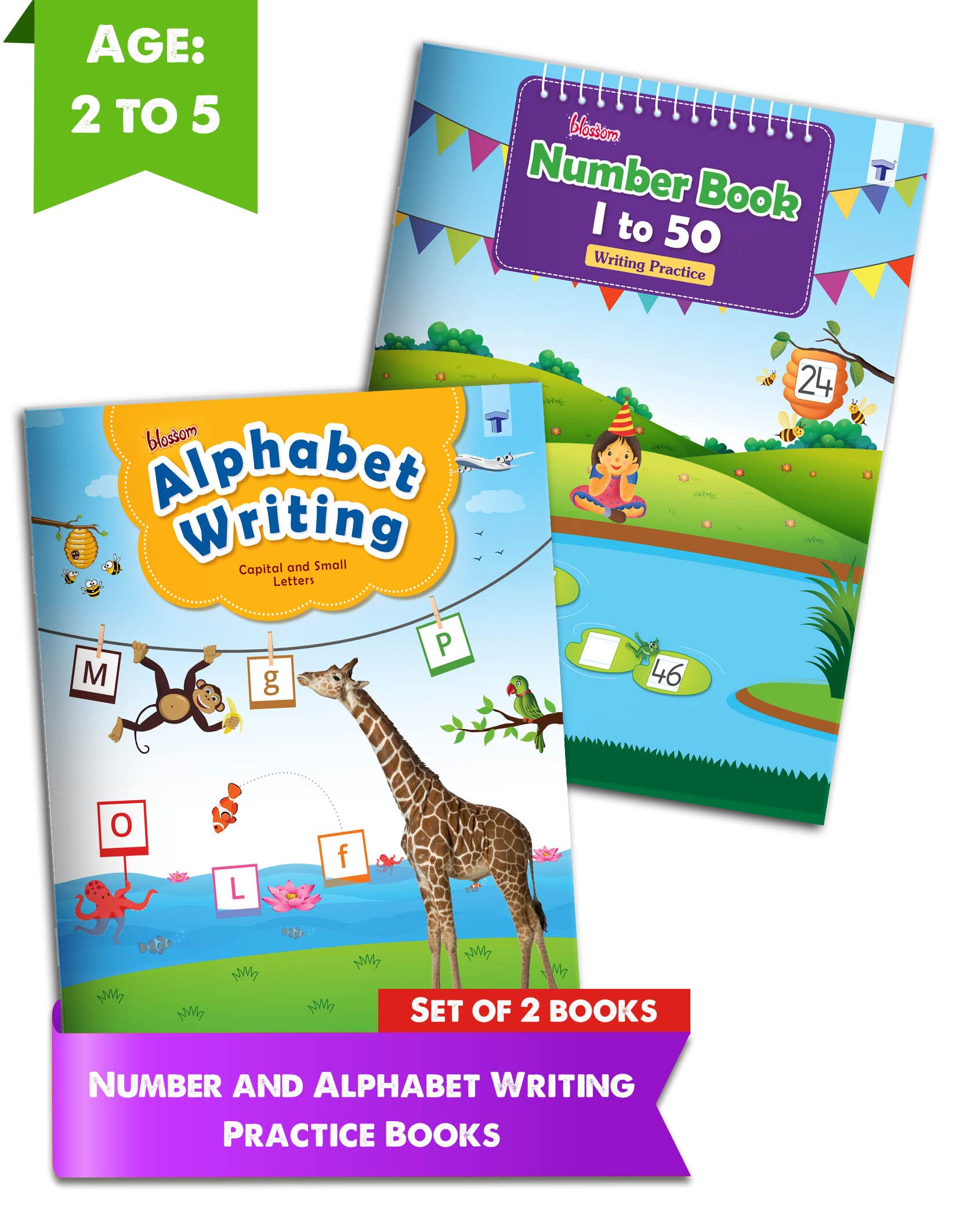 Buy Blossom English Alphabet Writing and 1 to 50 Number Writing Book ...