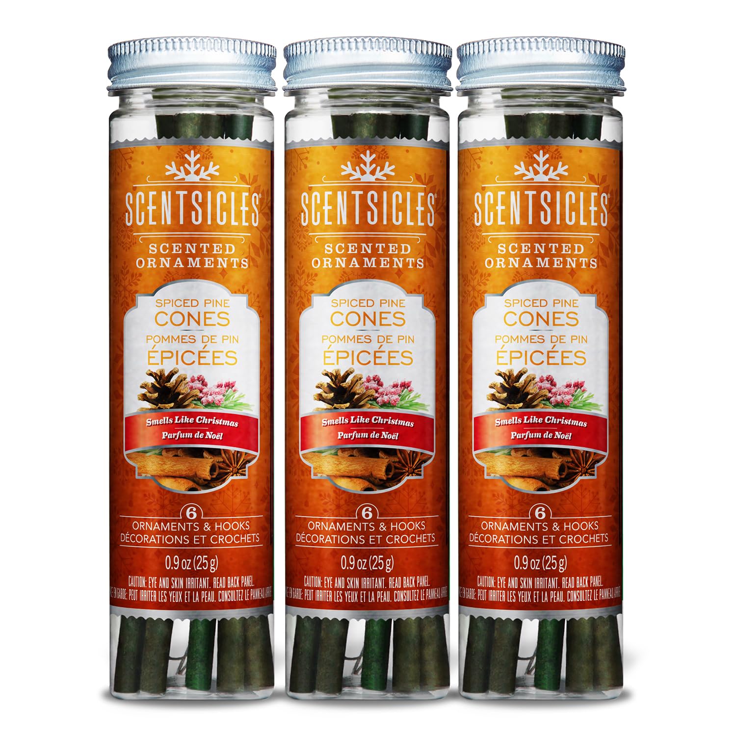 Amazon.com: Scentsicles Spiced Pine Cones Scented Christmas Ornaments ...