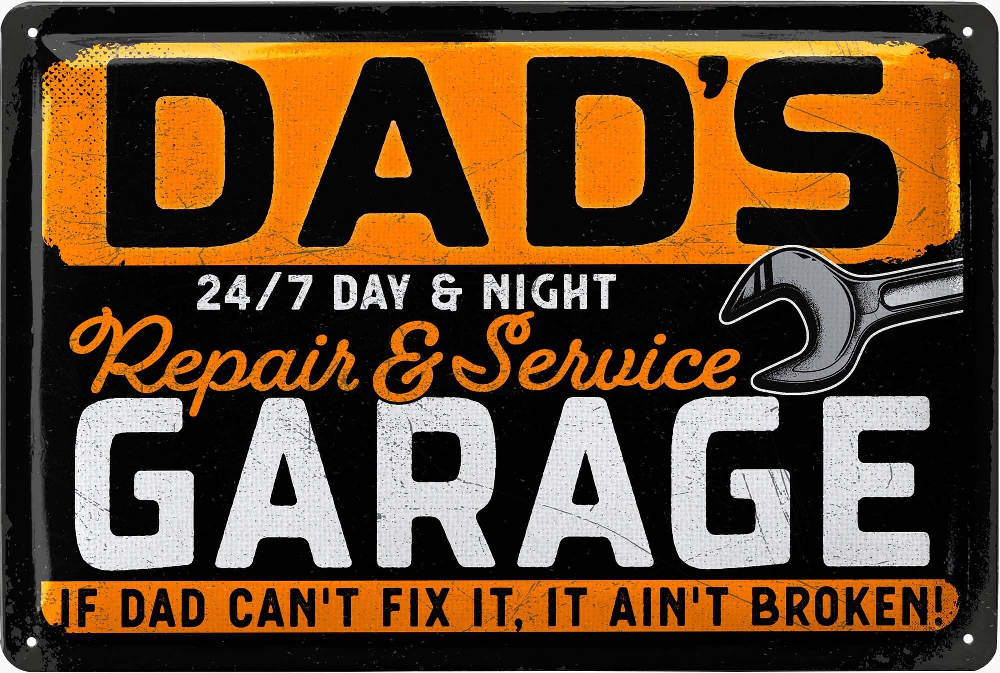 Amazon.com: LANOLU Retro Tin Sign Dads Garage - decorative for kitchen ...