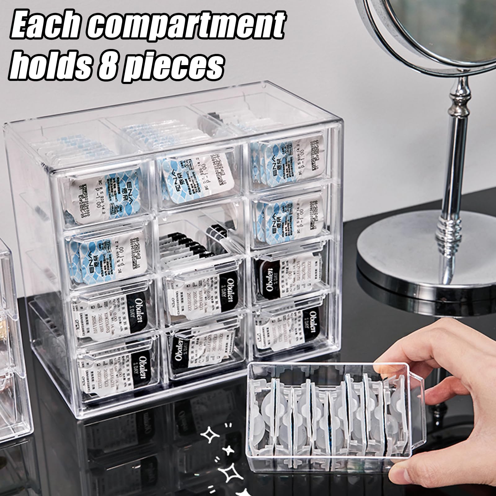 Snapklik.com : Daily Contact Lens Case Storage Box, 12 Grids Large ...