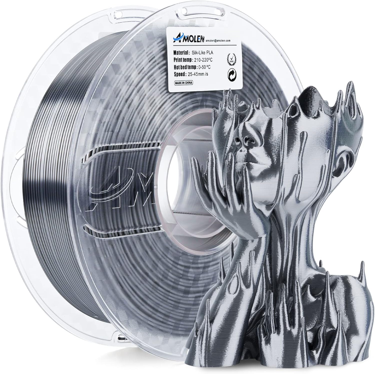 Amazon.com: AMOLEN Silk PLA Filament 1.75mm 3D Printer filaments, Shiny ...