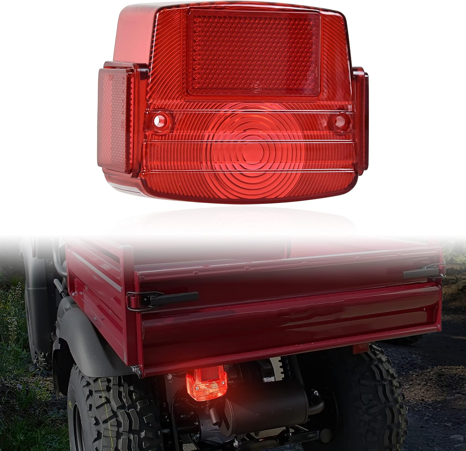 Amazon.com: SAUTVS Red Tail Light Housing for Kawasaki Mule, Tail Lamp ...