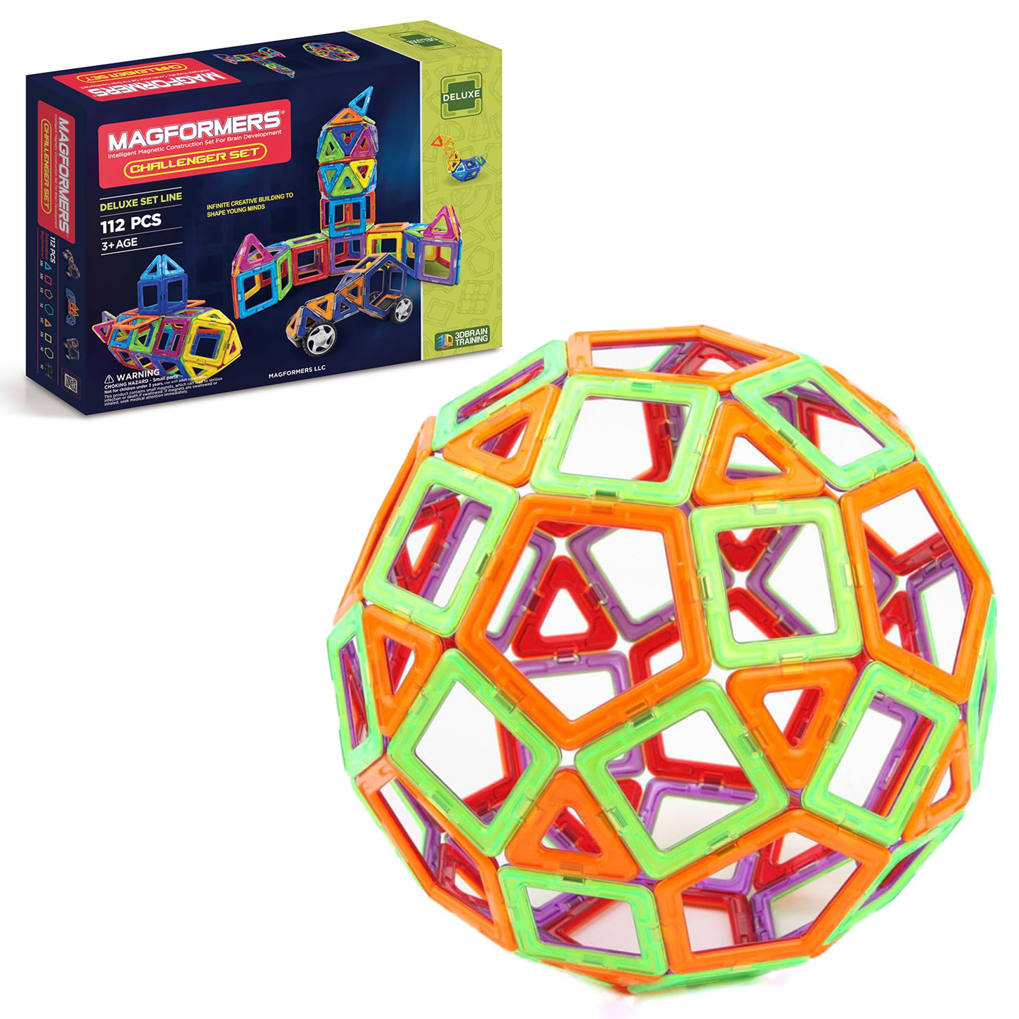 Amazon.com: Magformers Challenger Set (112-pieces) Deluxe Magnetic ...