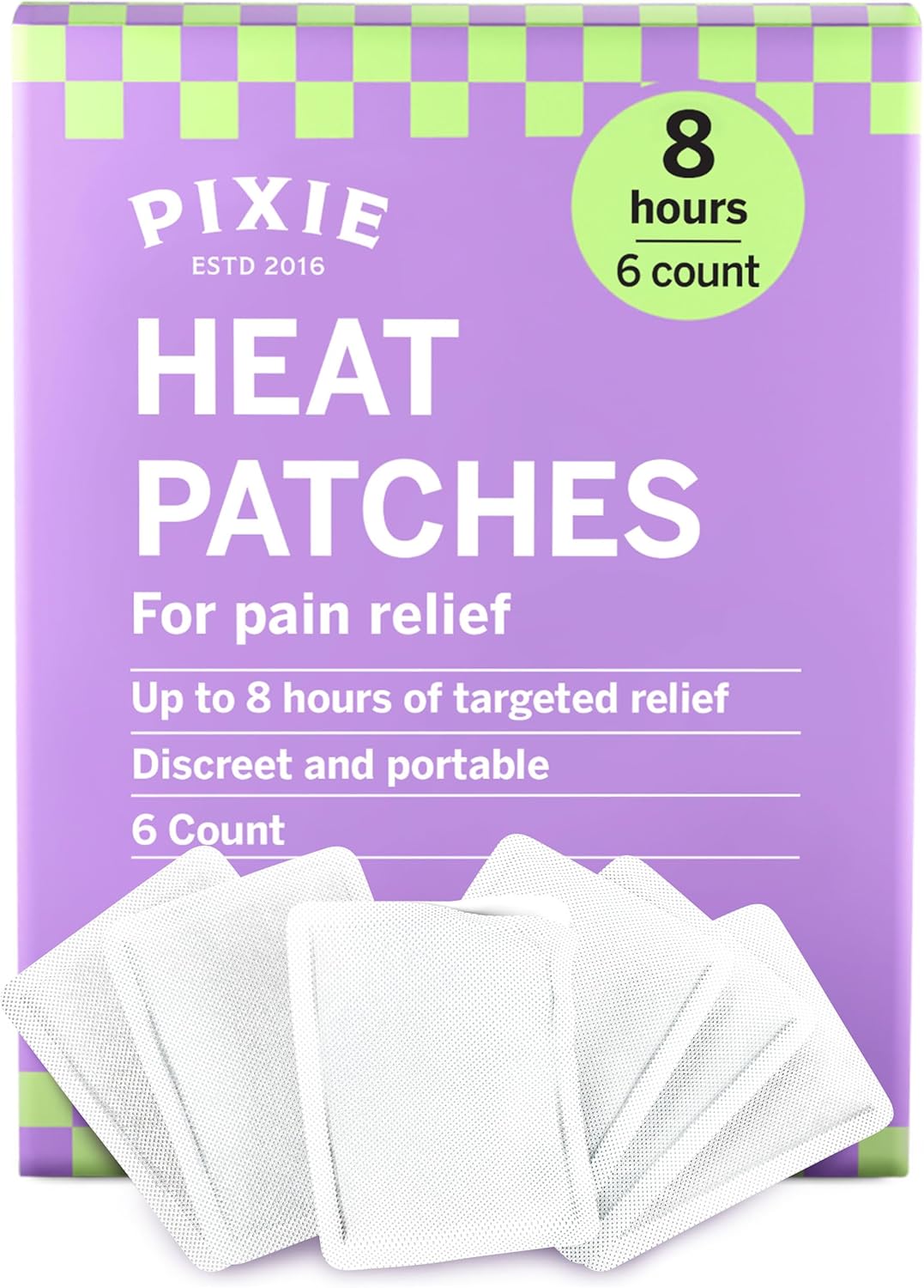 Amazon.com: Pixie Period Cramps Menstrual Pain Relief Heat Patches - Lower Abdominal & Back ...