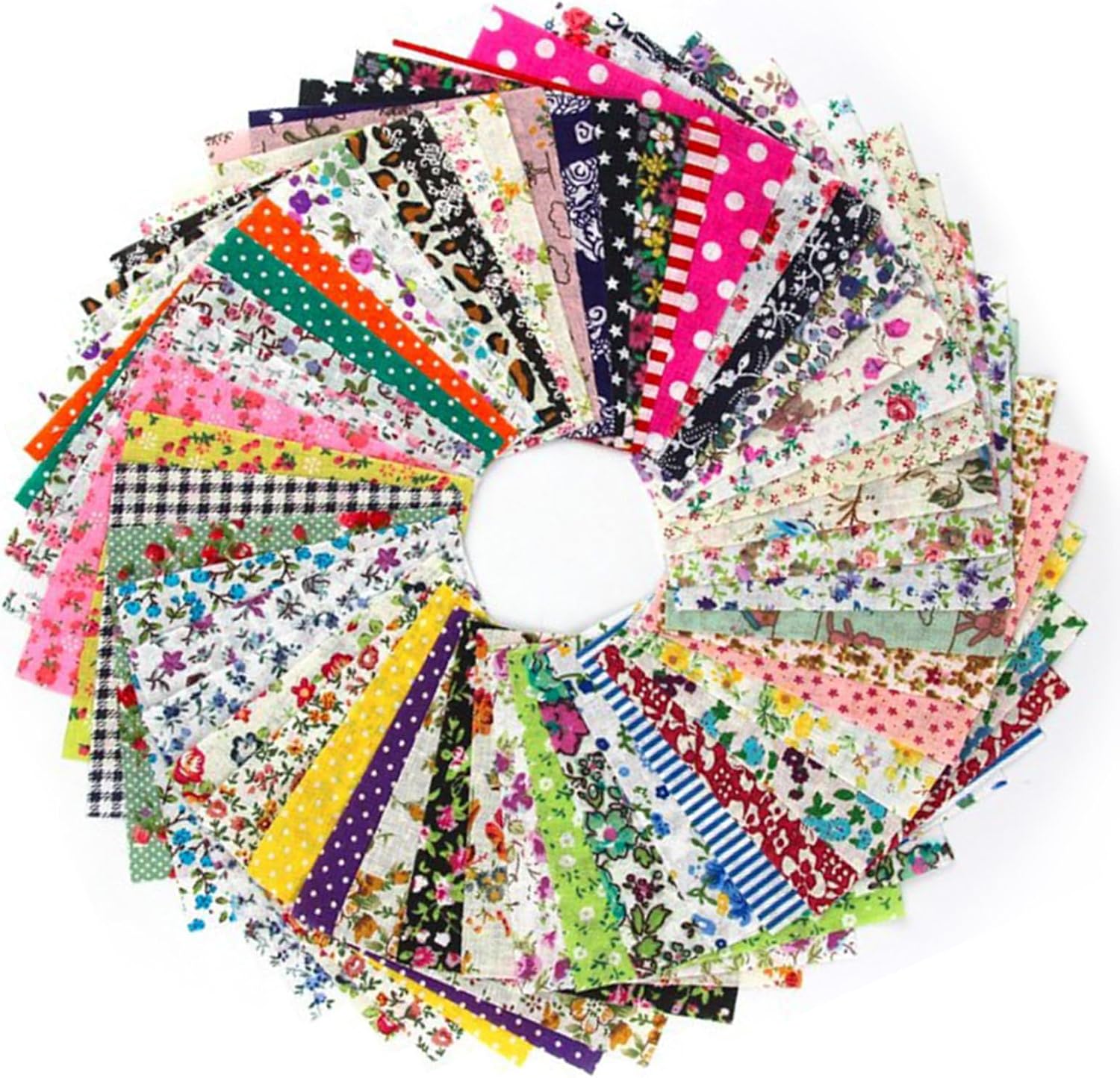 50 Pcs Cotton Fabric Squares for Sewing Square Patchwork Fabric with ...