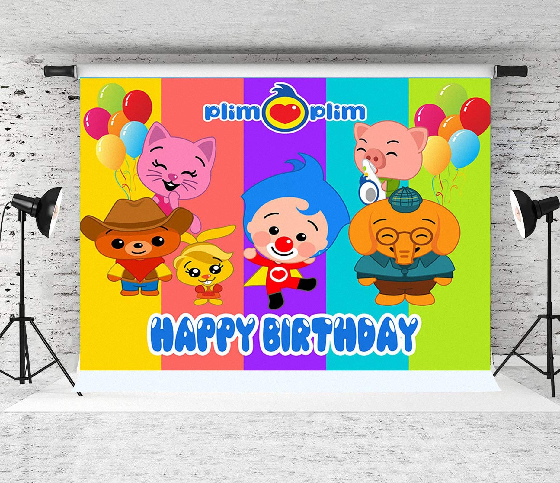 Payaso Plim Plim Photography Background Kids 1st Birthday Backdrop ...