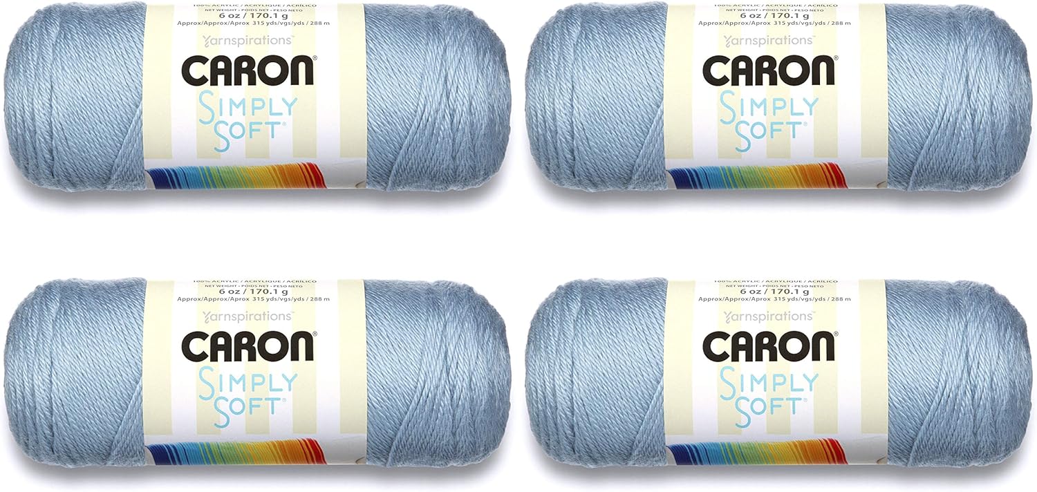 Amazon.com: Caron Simply Soft-Pack of 4 Balls-170g Each Ball-Light ...